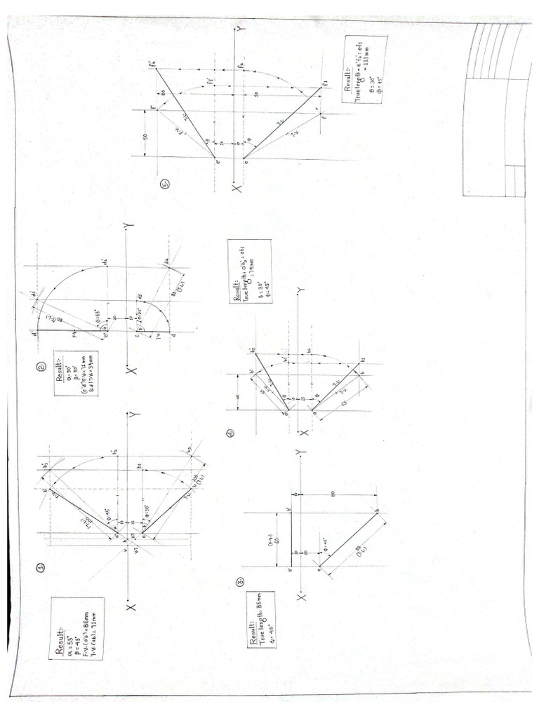 Engineering Graphics Sheet-5 (Projections of Straight Lines-2) | PDF