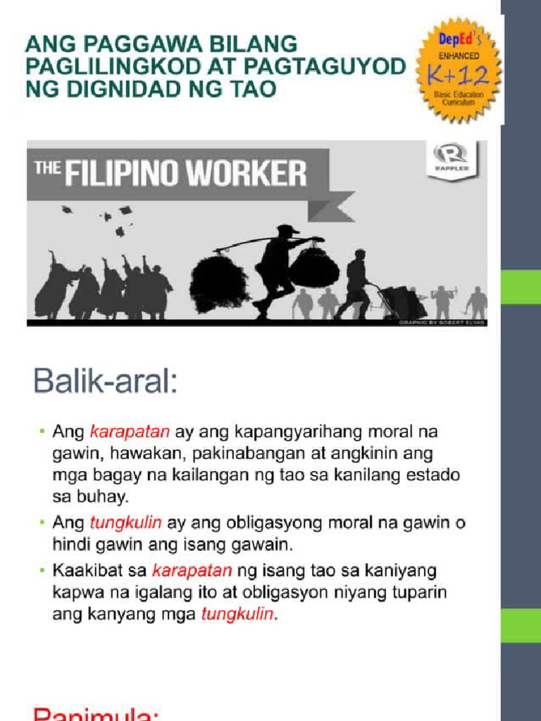 3 Ang Paggawa Bilang Paglilingkod at Pagtaguyod NG Dignidad NG Tao | PDF