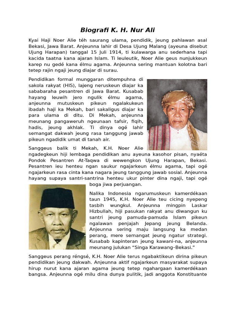 Biografi K.H Nur Ali | PDF