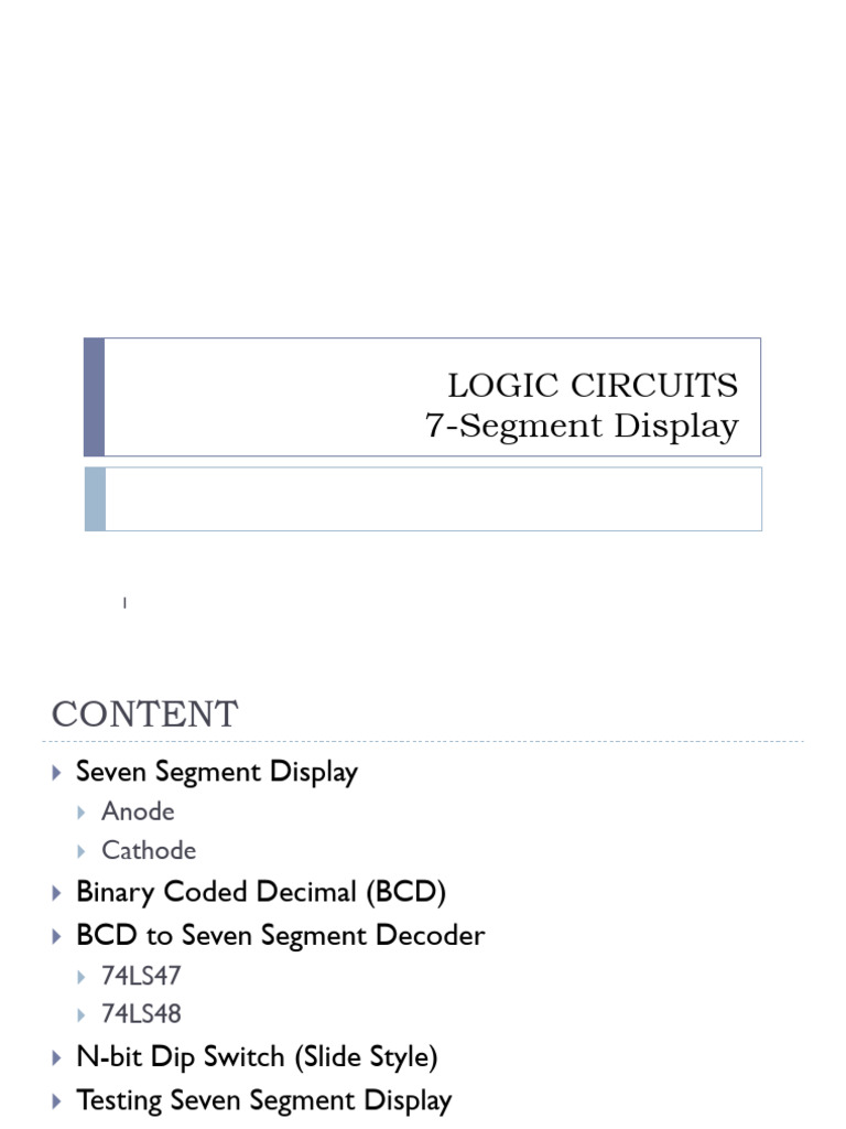 Lect 7 7-Segment-Display | PDF | Binary Coded Decimal | Computer ...