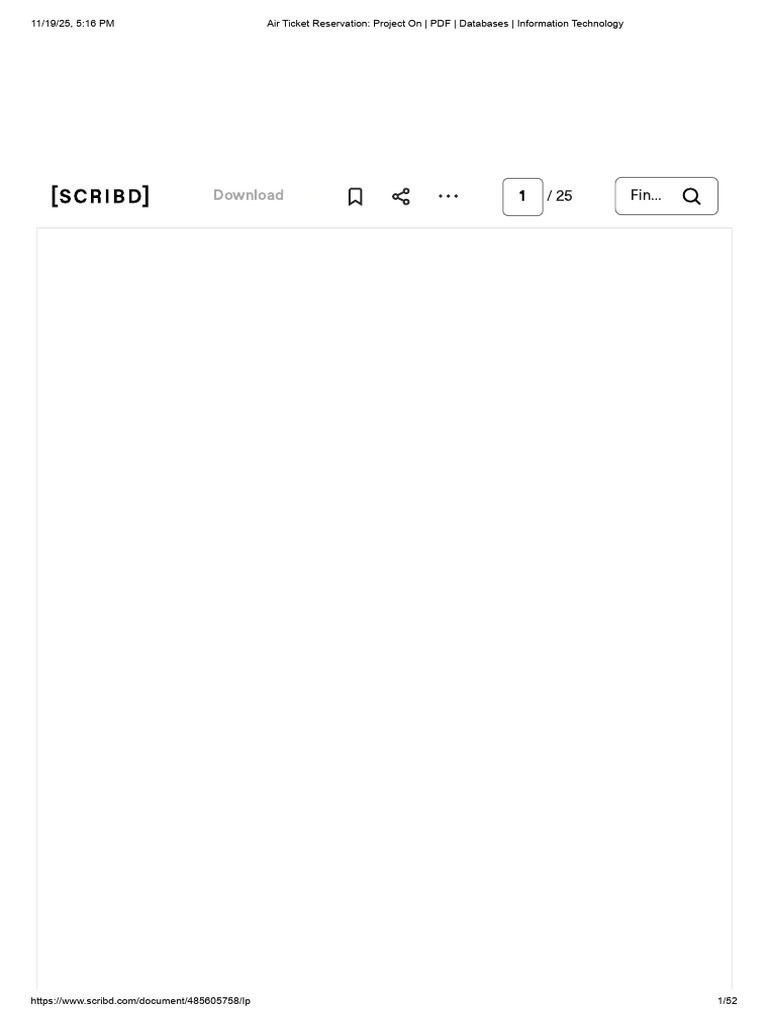 Air Ticket Reservation_ Project on _ PDF _ Databases _ Information Technology | PDF | Scribd ...