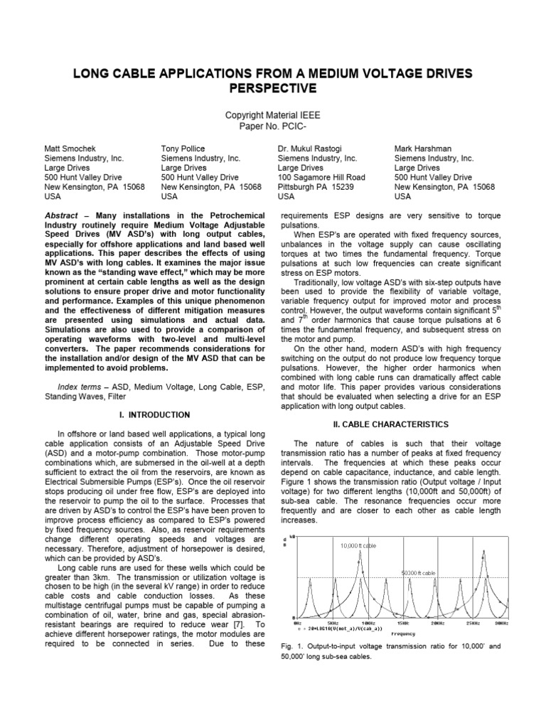 Long Cable Effects on Medium Voltage Drives | PDF | Power Inverter ...