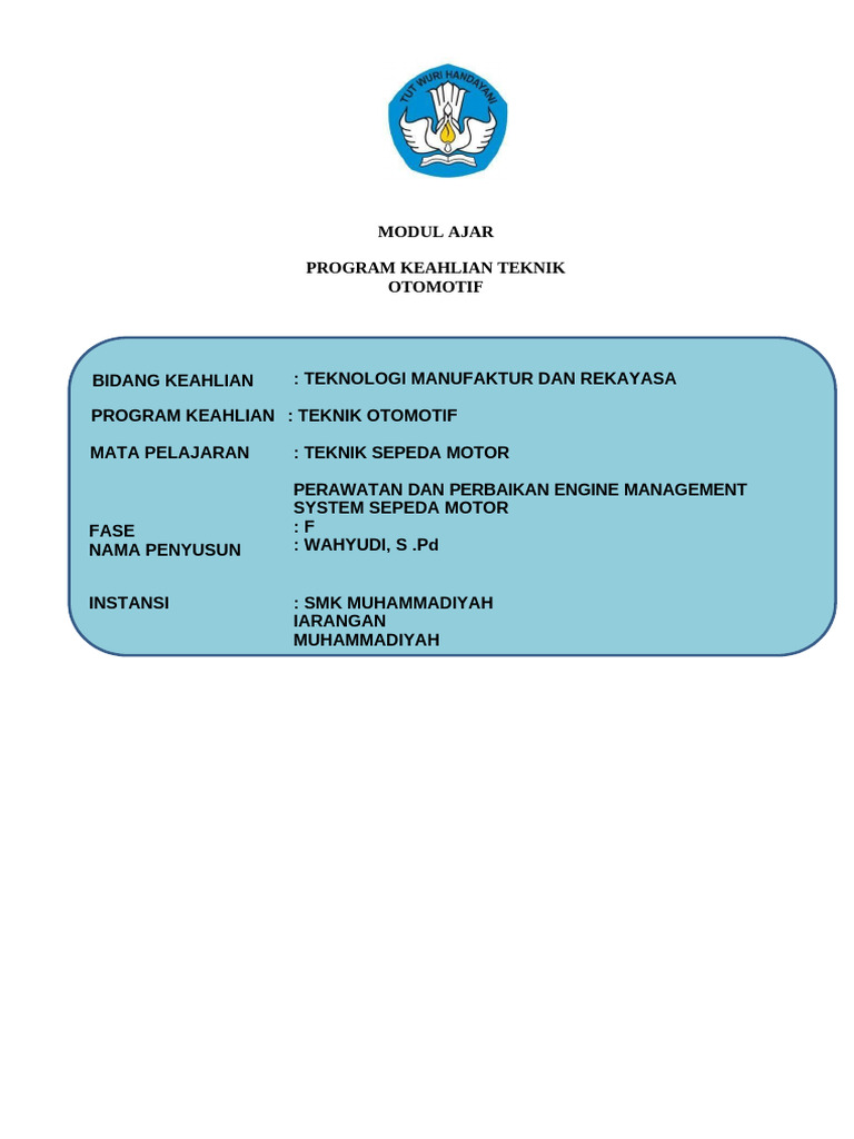 MA Mesin Teknik Sepeda Motor | PDF