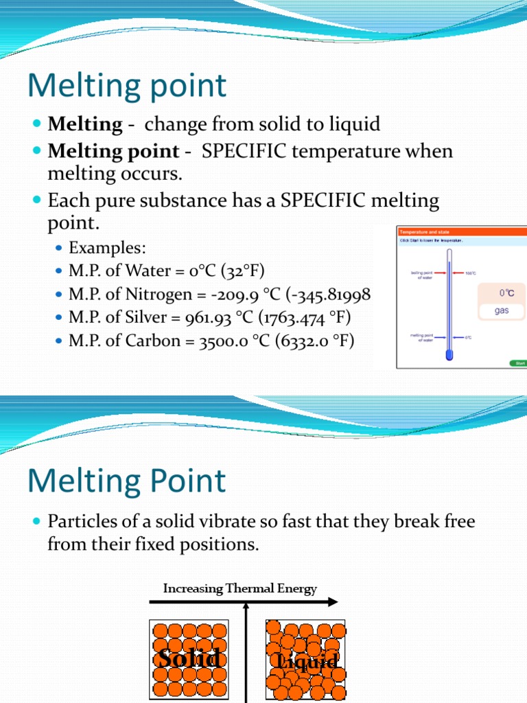 Melting Point: Melting - Change From Solid To Liquid Melting Point ...