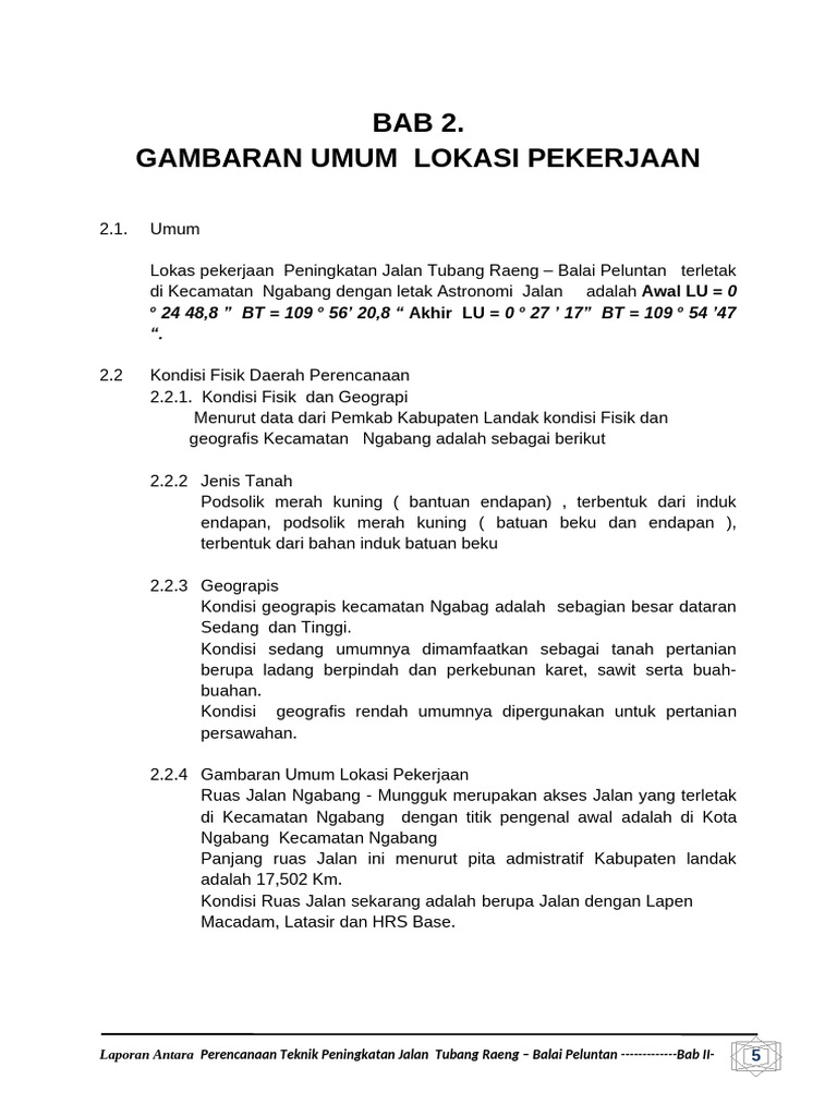 Bab II Gambaran Umum Lokasi Pekerjaan | PDF