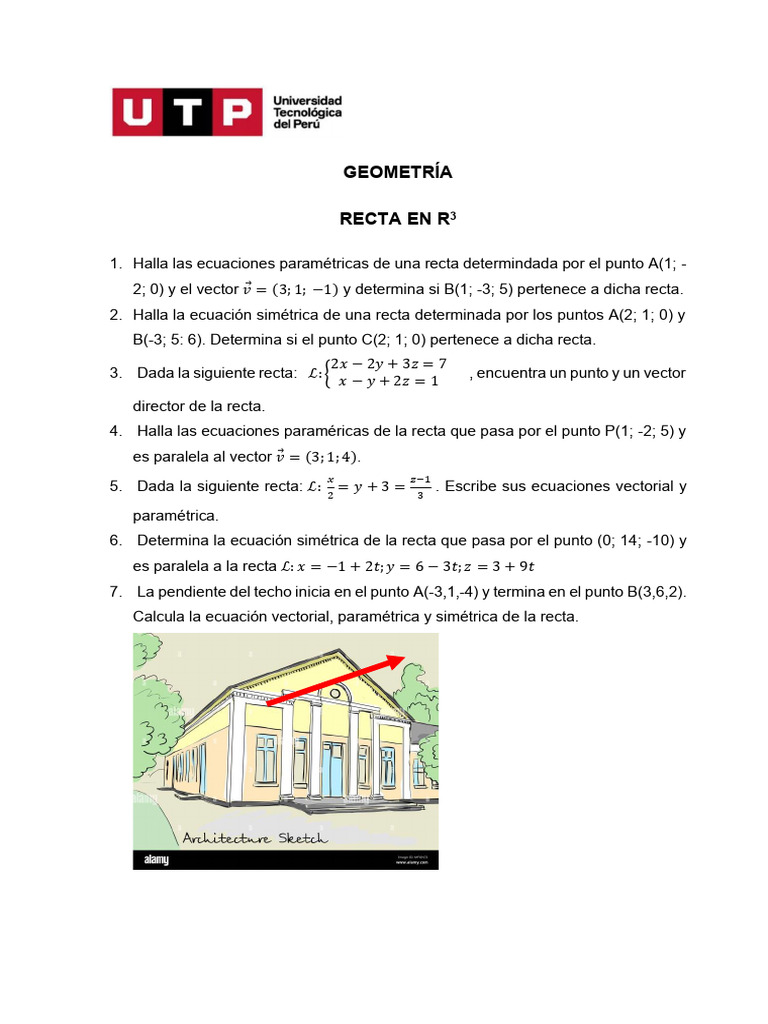 Ejercicios de La Recta Vectorial en r3 | PDF