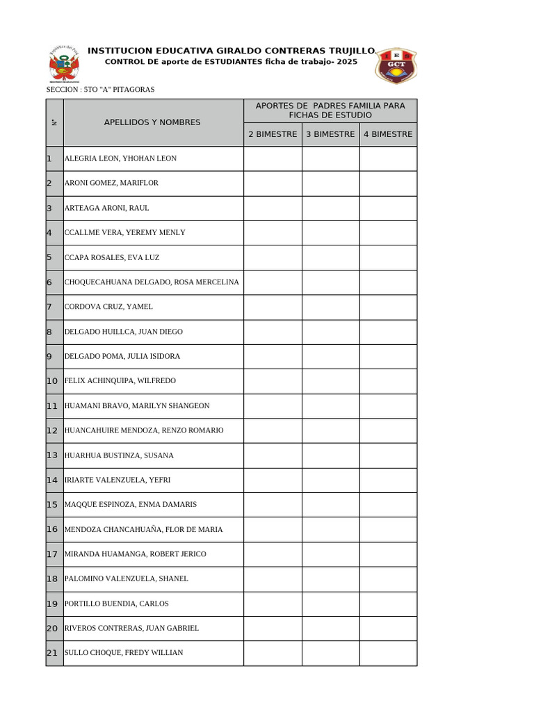 Asistencia 2025 Gct - Apoderado | PDF