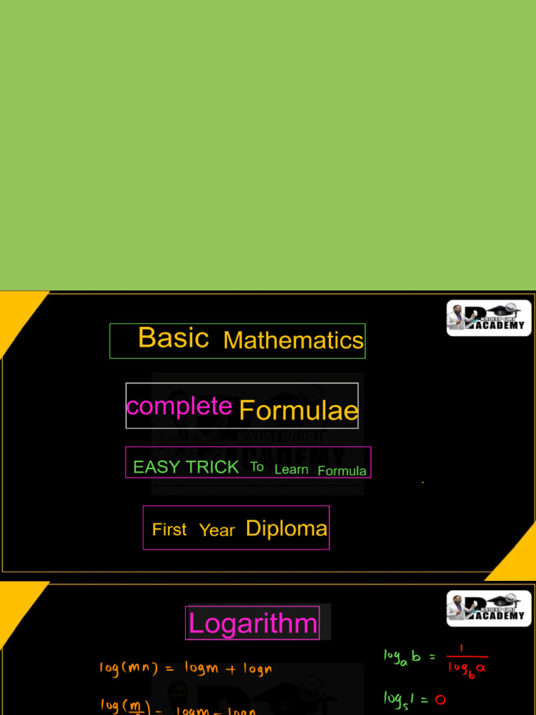 Complete Formulae List | PDF