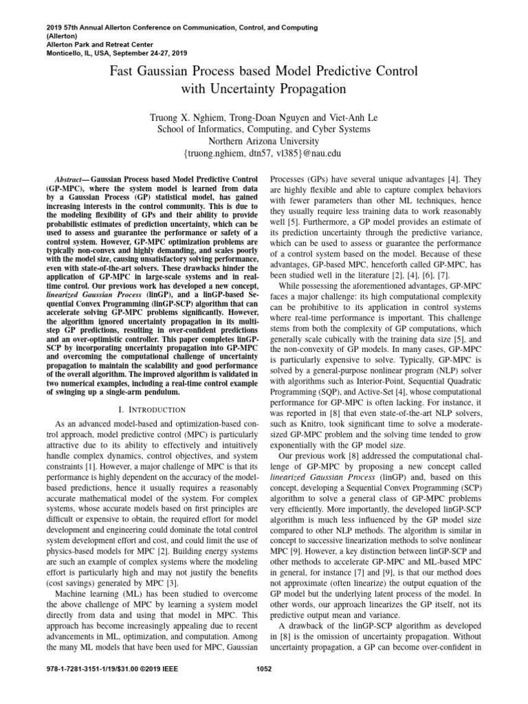 Fast Gaussian Process Based Model Predictive Control With Uncertainty ...