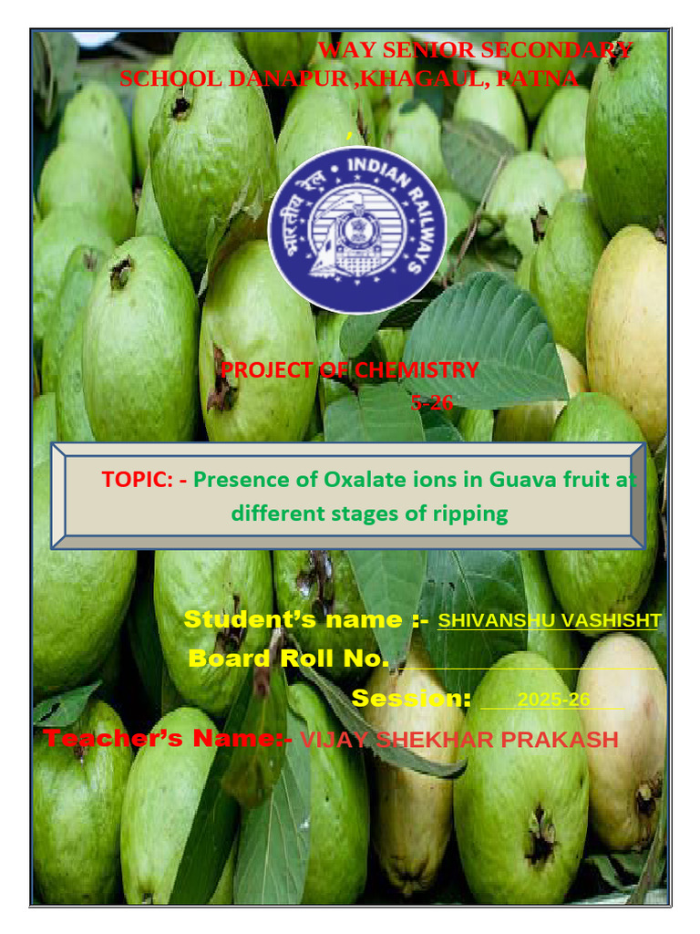 Oxalate Ions in Guava Fruit Study | PDF | Titration | Chemistry