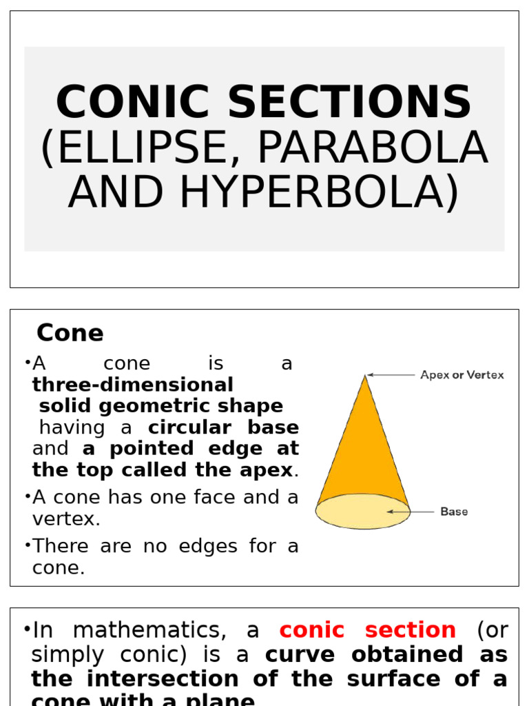 Conic Section | PDF | Ellipse | Perpendicular