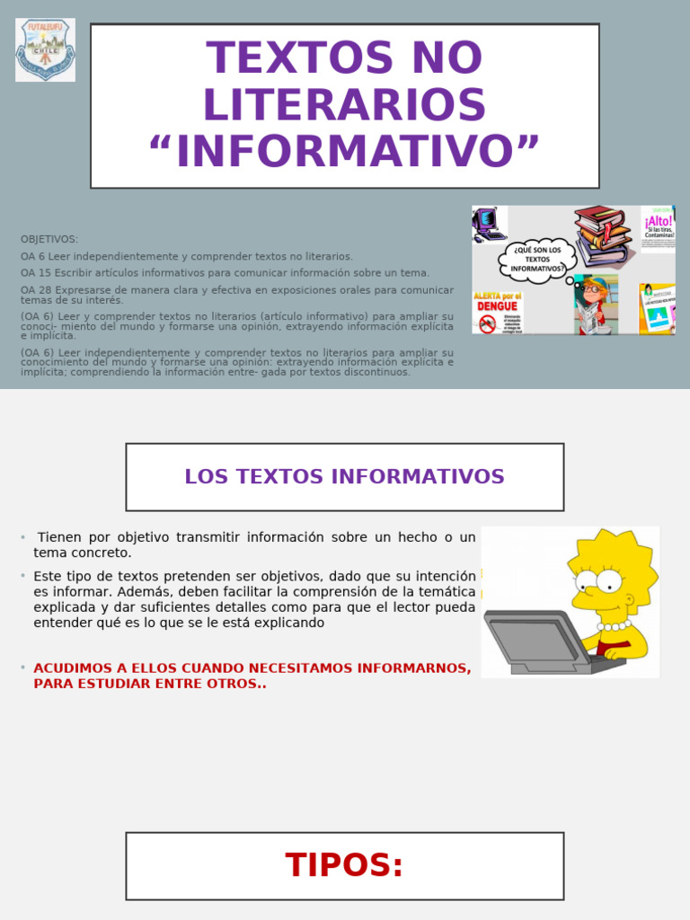 Tipos de Textos Informativos y Estructura | PDF | Información ...