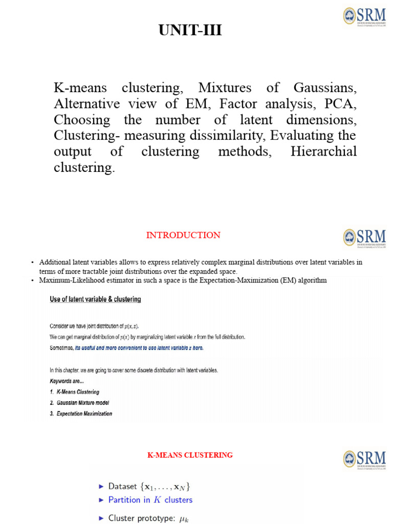 Unit-3 Machine Learning (1).Pptx | PDF | Cluster Analysis | Image Segmentation