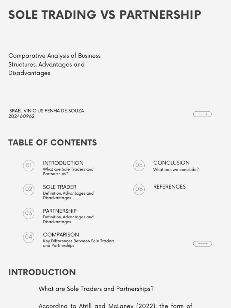Sole Trader vs Partnership Guide | PDF | Partnership | Sole Proprietorship