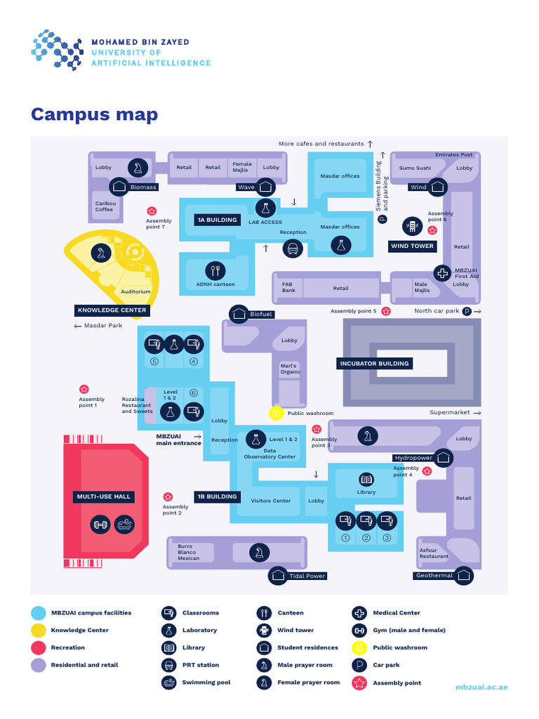 MBZUAI Campus Map and Facilities Guide | PDF | Sustainable Energy ...