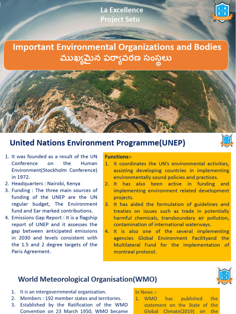 Key Environmental Organizations Overview | PDF | International Union ...
