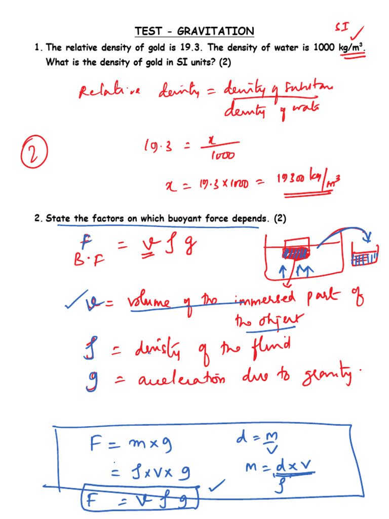 Test Gravitation 2023 Test 2 Answers | PDF
