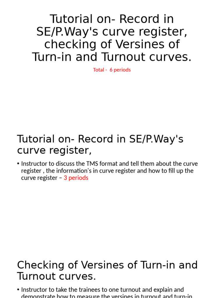 1.2 - Tutorial On Record in Curve Register, Checking of Versine in ...