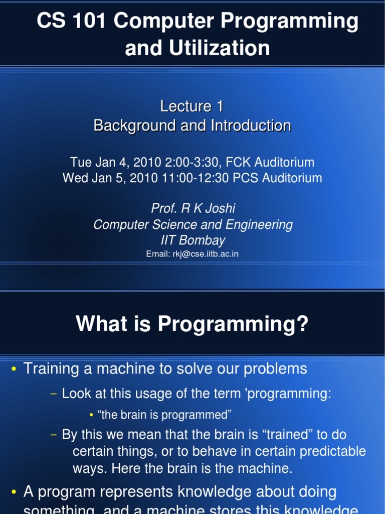 Lect 1 Pdf Computer Program Programming