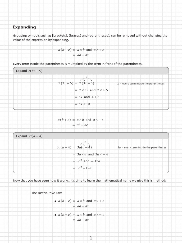 Expanding and Factorising Study Notes | PDF | Bracket | Area