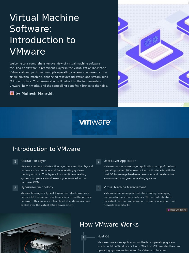 Virtual Machine Software Introduction To VMware MAHESH | PDF | Virtual ...