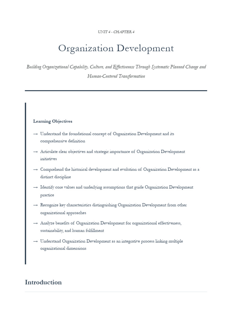 Organization Development - Chapter4 | PDF | Organization Development ...