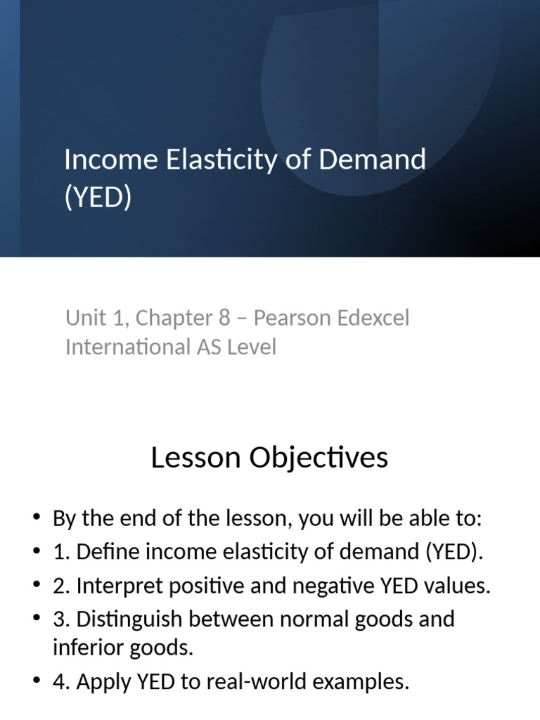 Income Elasticity YED Presentation | PDF