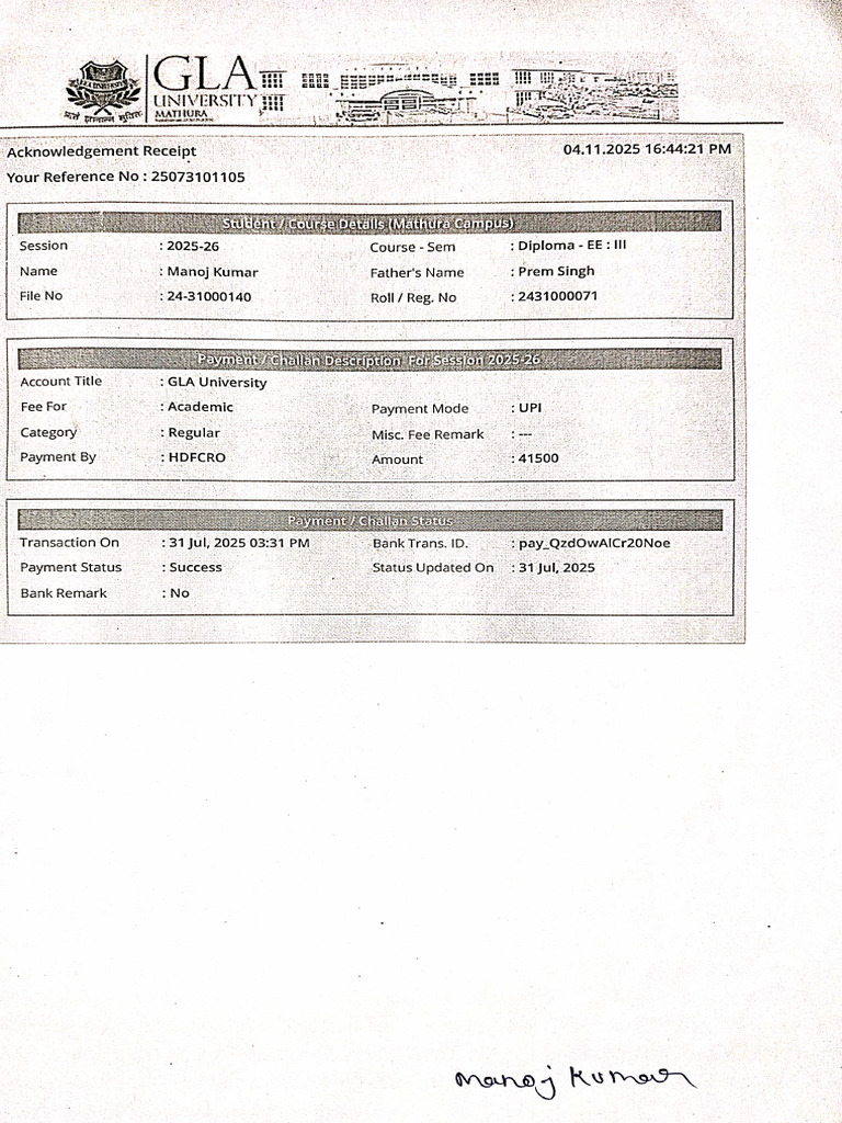 Fee Slip | PDF
