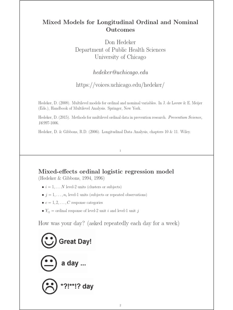 Ordinal Nominal Supermix Stata SAS 2perpage | PDF | Variance | Regression Analysis