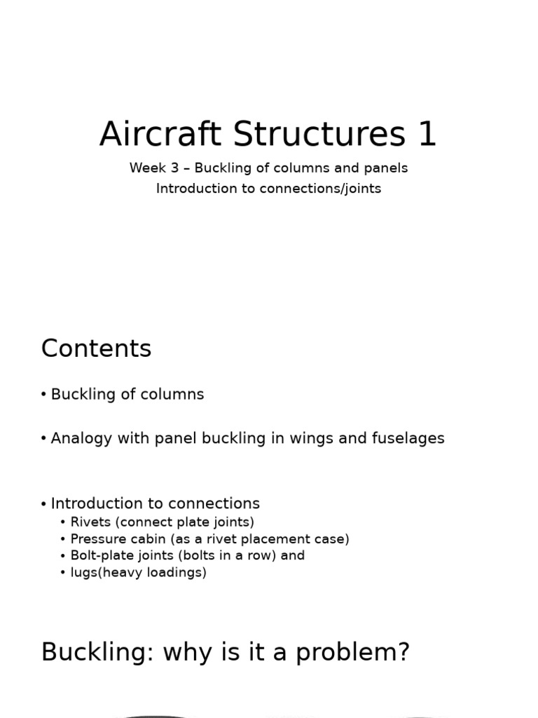 Aircraft Structures 1 - Week 3 | PDF | Buckling | Rivet
