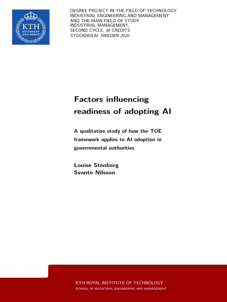 Factors Influencing Readiness of Adopting AI a Qualitative Study of How the TOE Framework ...