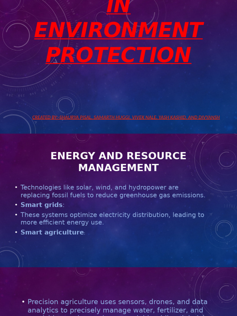 Technology in Environment Protection | PDF | Renewable Energy | Energy ...
