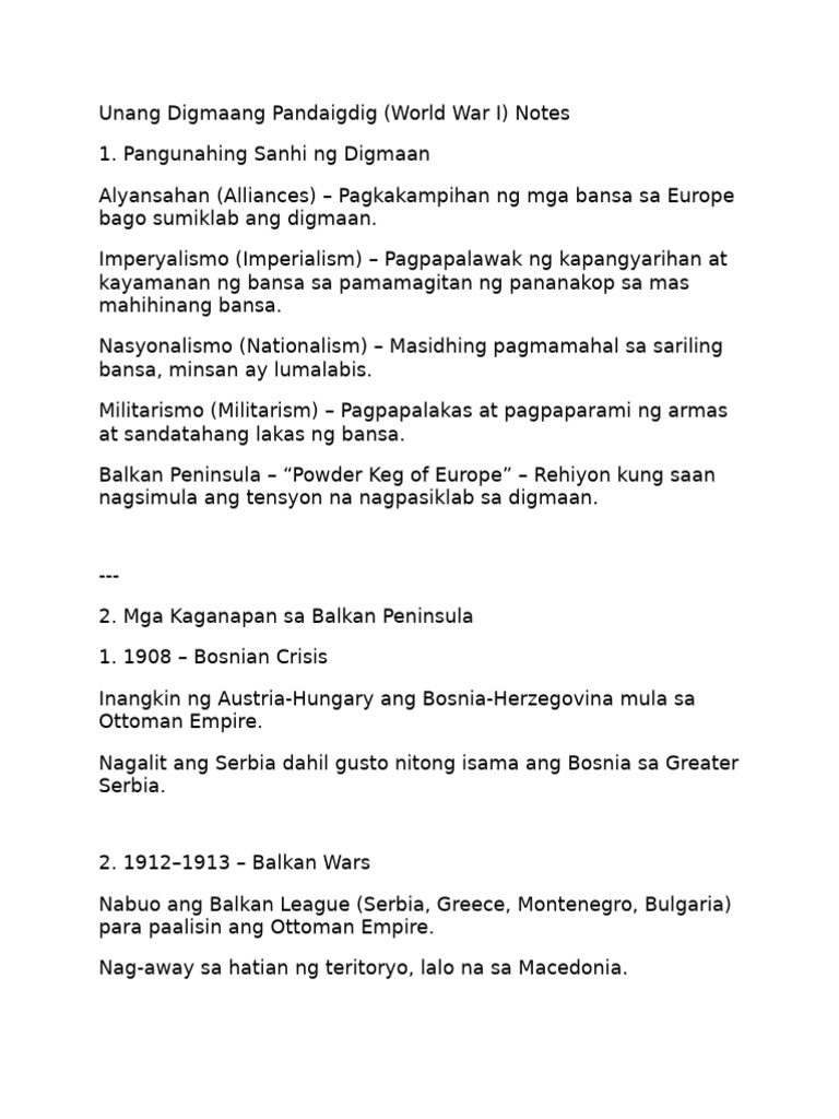 Unang Digmaang Pandaigdig (Wor | PDF