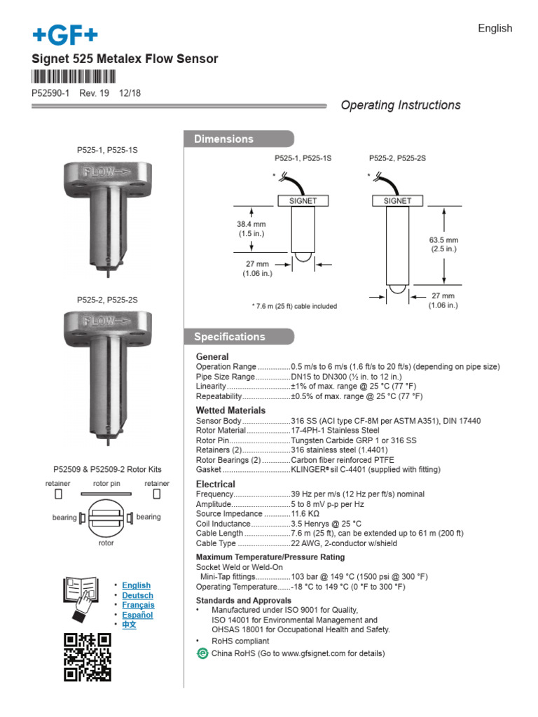 GF Signet 525 Manual | PDF | Pipe (Fluid Conveyance) | Welding