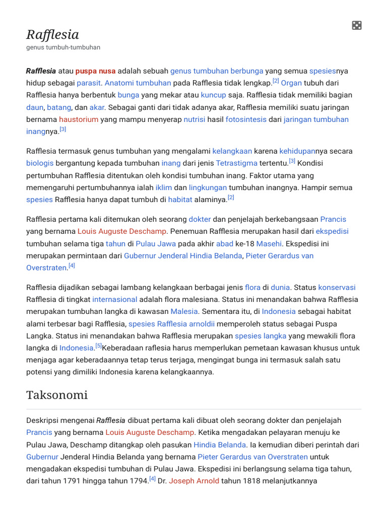 Rafflesia - Wikipedia Bahasa Indonesia, Ensiklopedia Bebas | PDF