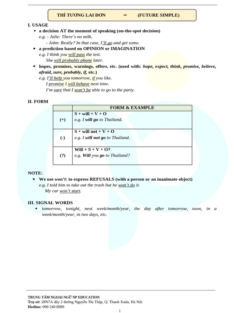 (Done) 06 Pd6 Future Simple | PDF