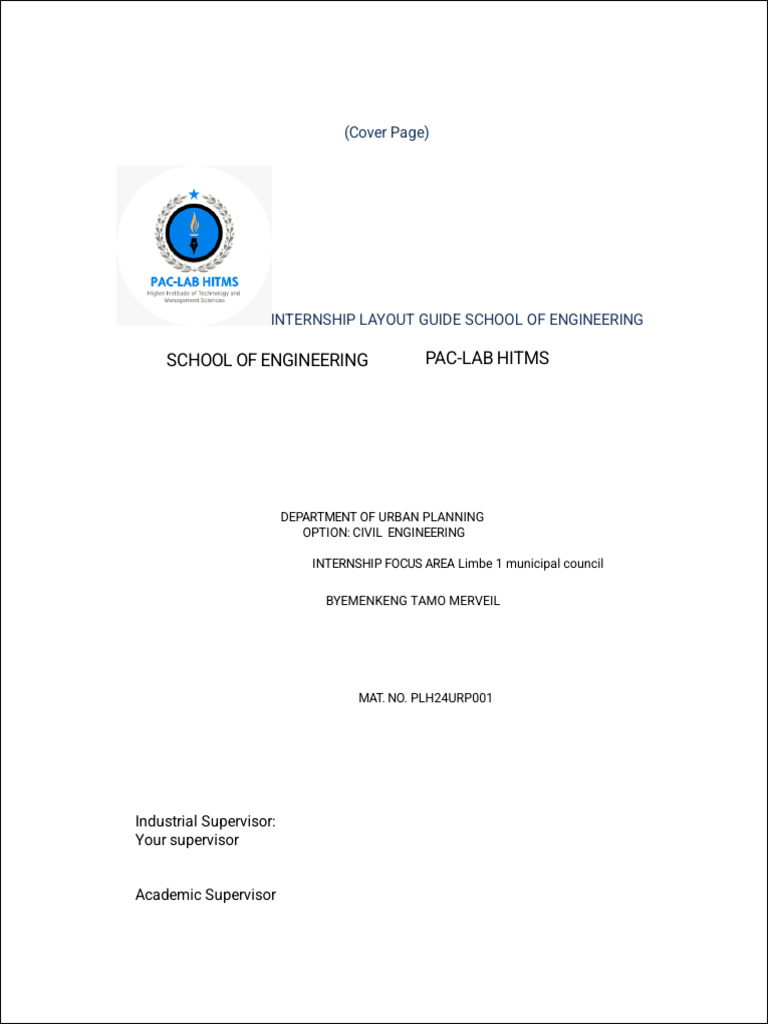 Internship Report Guide for Civil Engineering | PDF | Internship | Job ...