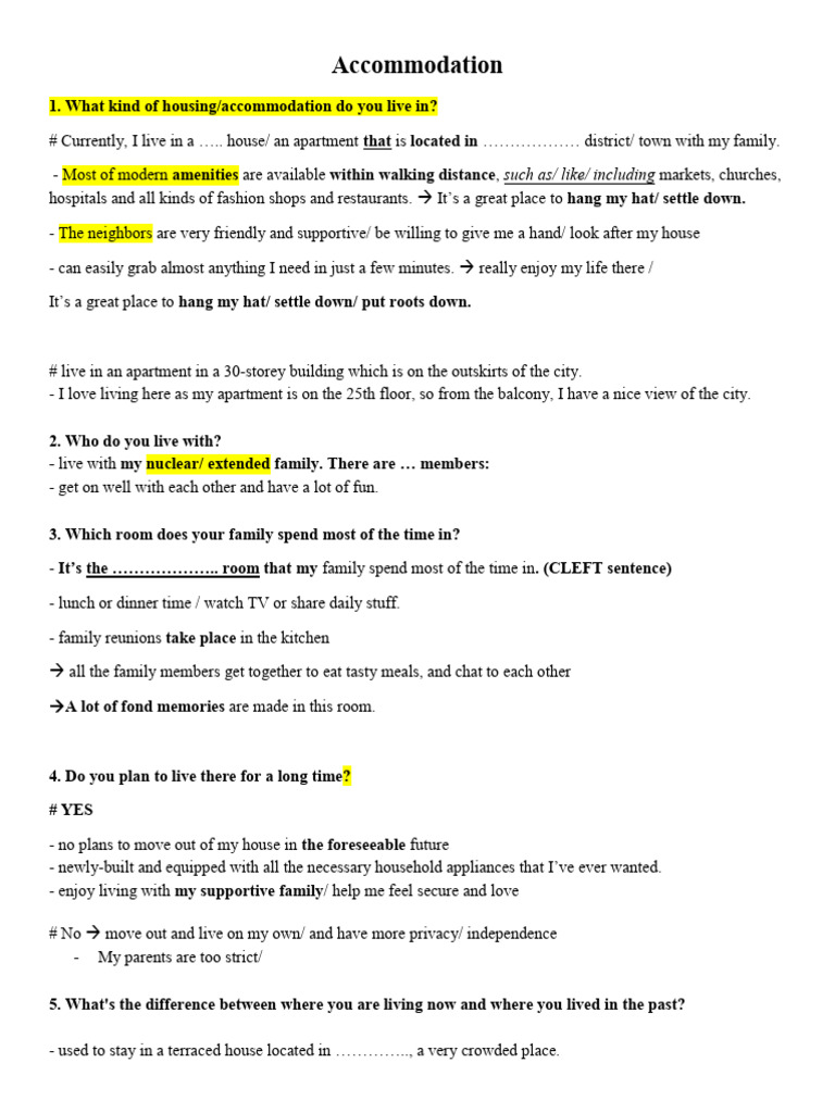 Speaking HW ACCOMMODATION | PDF