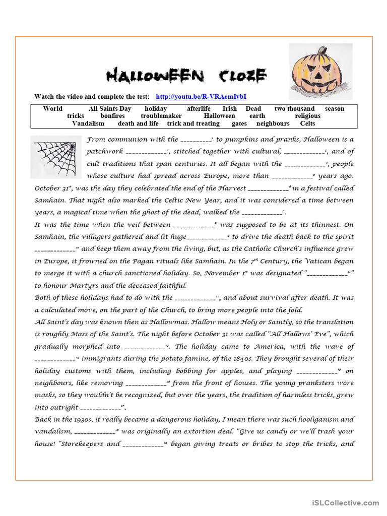 Listening Activity - Halloween History | PDF | Halloween | Observances