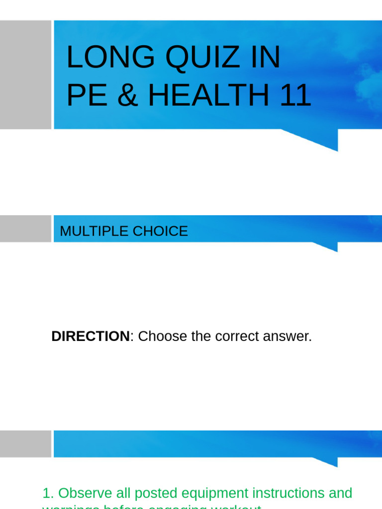 Long Quiz 2nd Quaerter (Pe 11 and 12, Oap12) | PDF | Dances | Plants