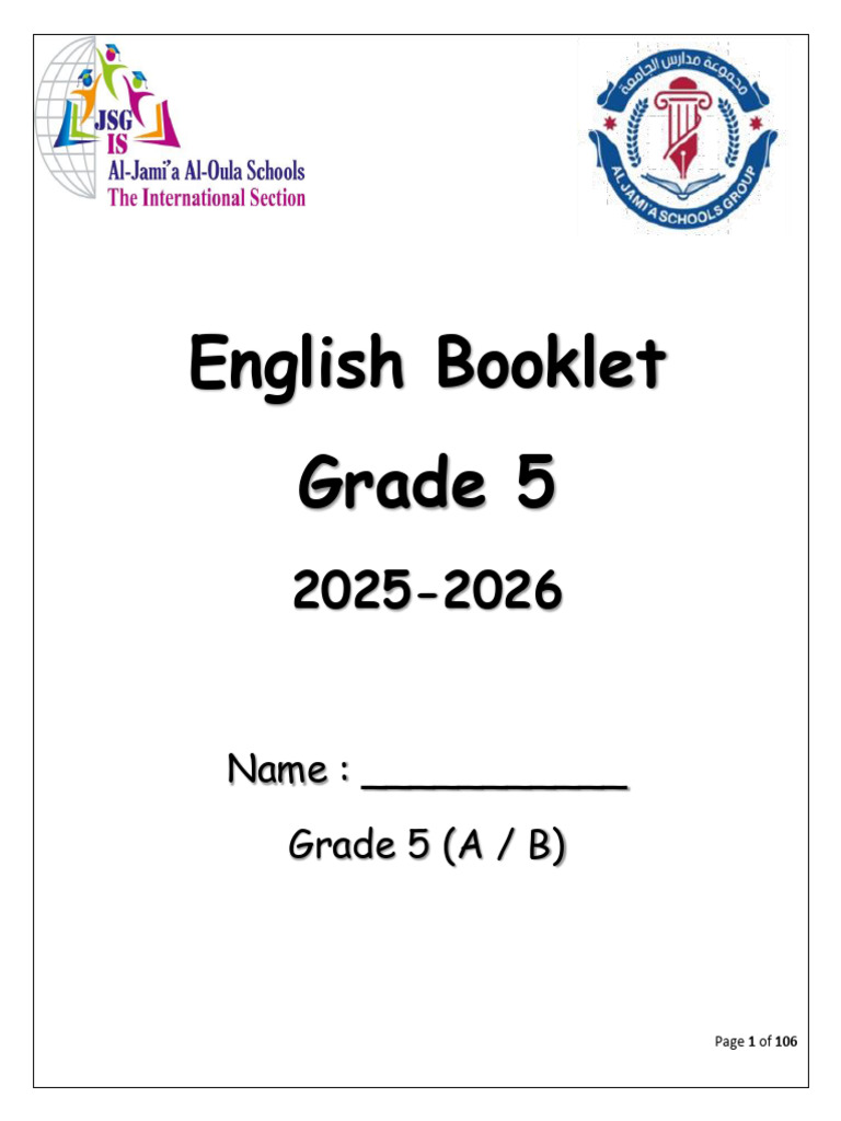 T English Booklet G5 1st Sem | PDF | Linguistics