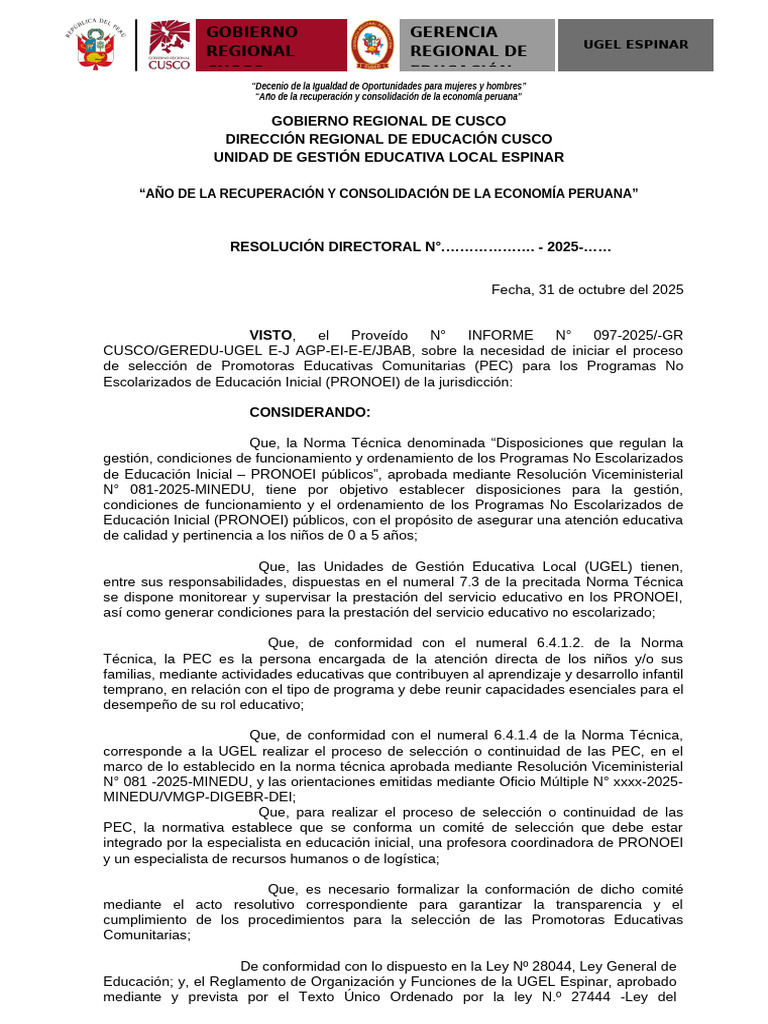 Selección de Promotoras Educativas PEC | PDF | Educación de la primera ...