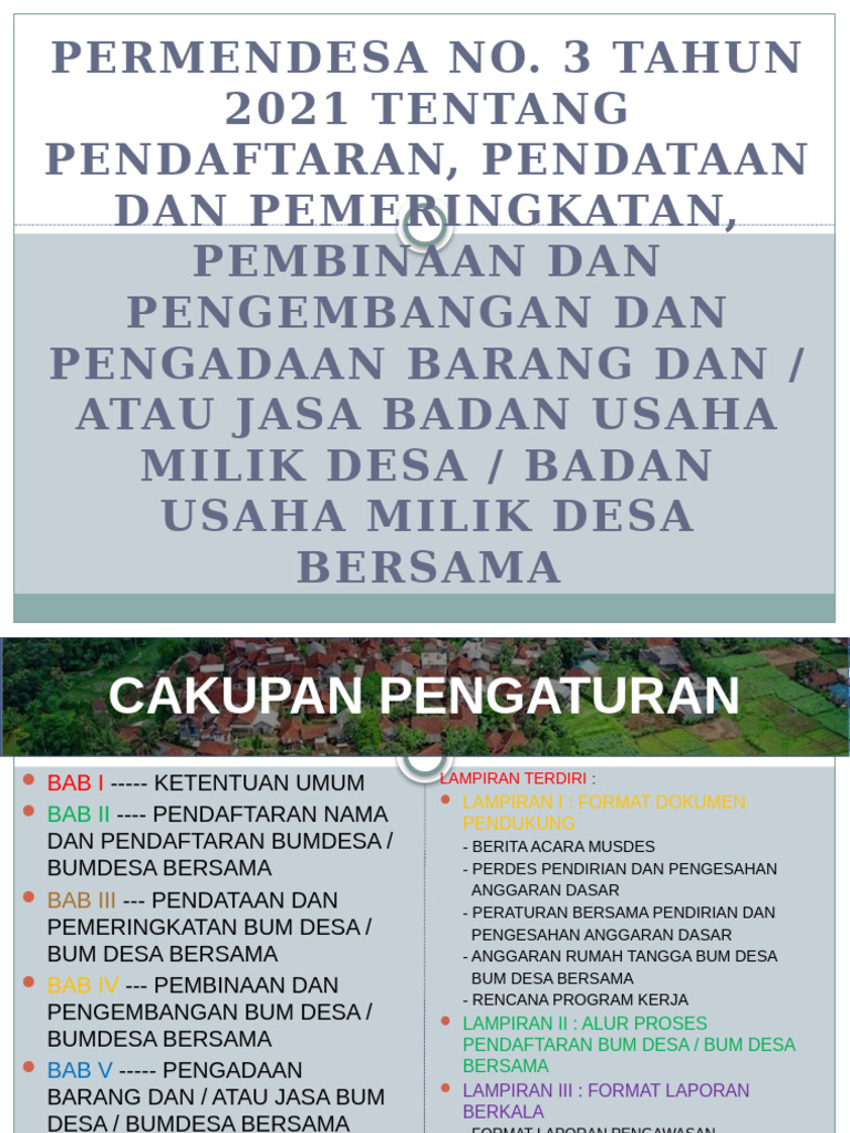 Sosialisasi Permendes No. 3 Tahun 2021 | PDF