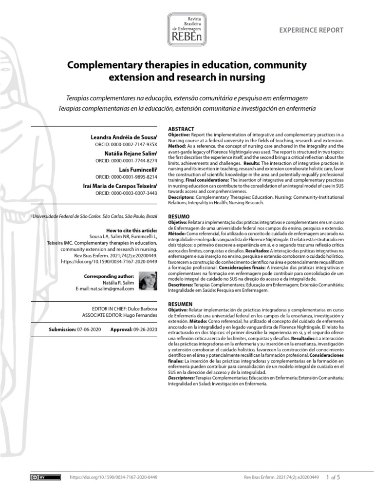 Complementary Therapies in Education, Community | PDF | Alternative ...