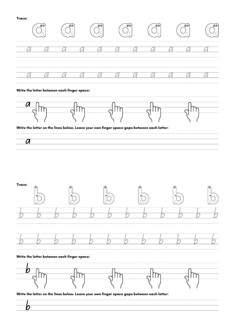 English Alphabet Handwriting Letter Tracing Worksheets in Greyscale ...