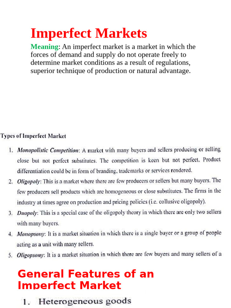 Imperfect Markets | PDF | Monopoly | Profit (Economics)