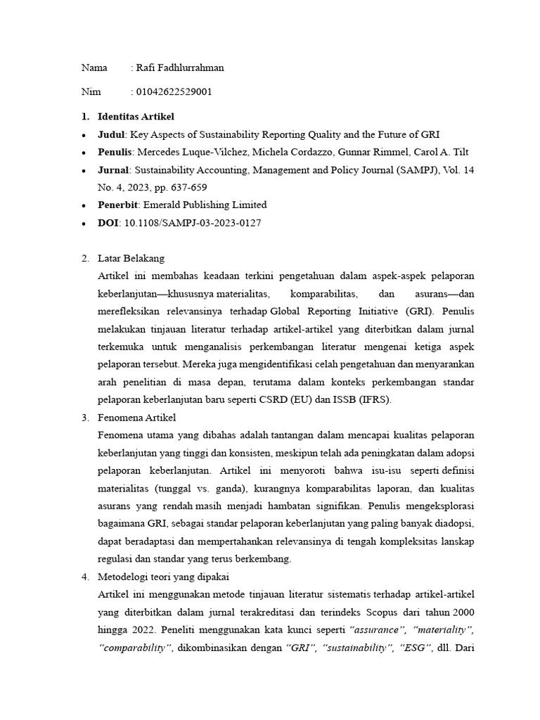 Rafi Fadhlurrahman Gri Standar Critical | PDF