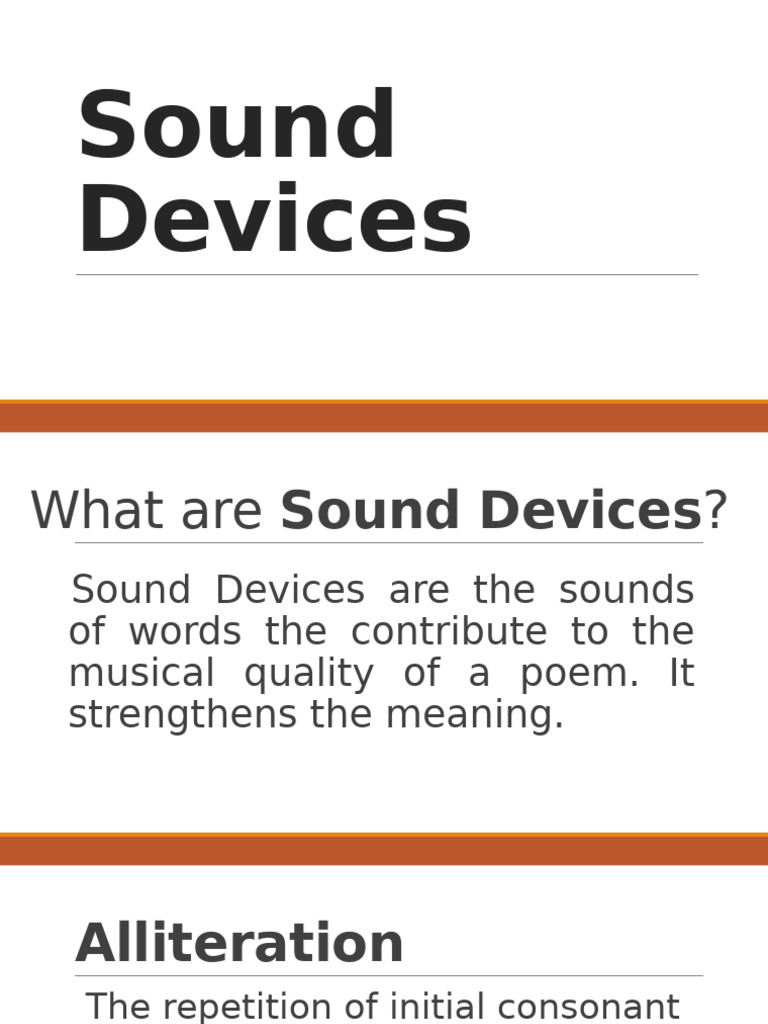 Poetry Sound Devices | PDF | Rhyme | Poetry