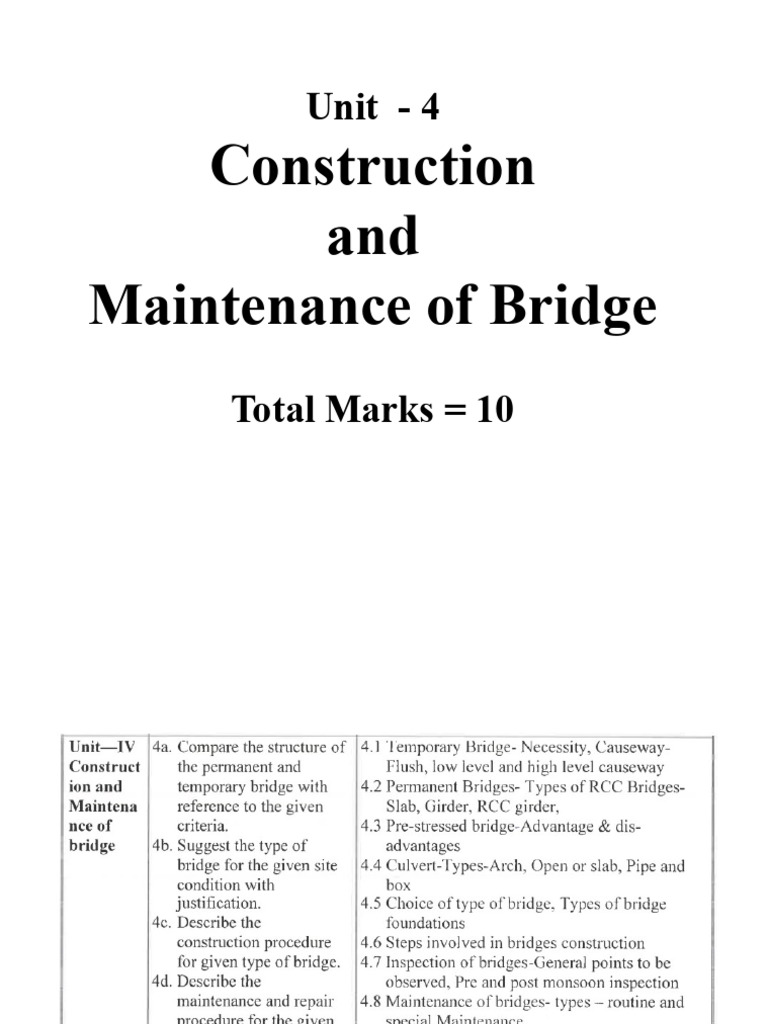 PDF Unit 4 | PDF | Bridge | Prestressed Concrete
