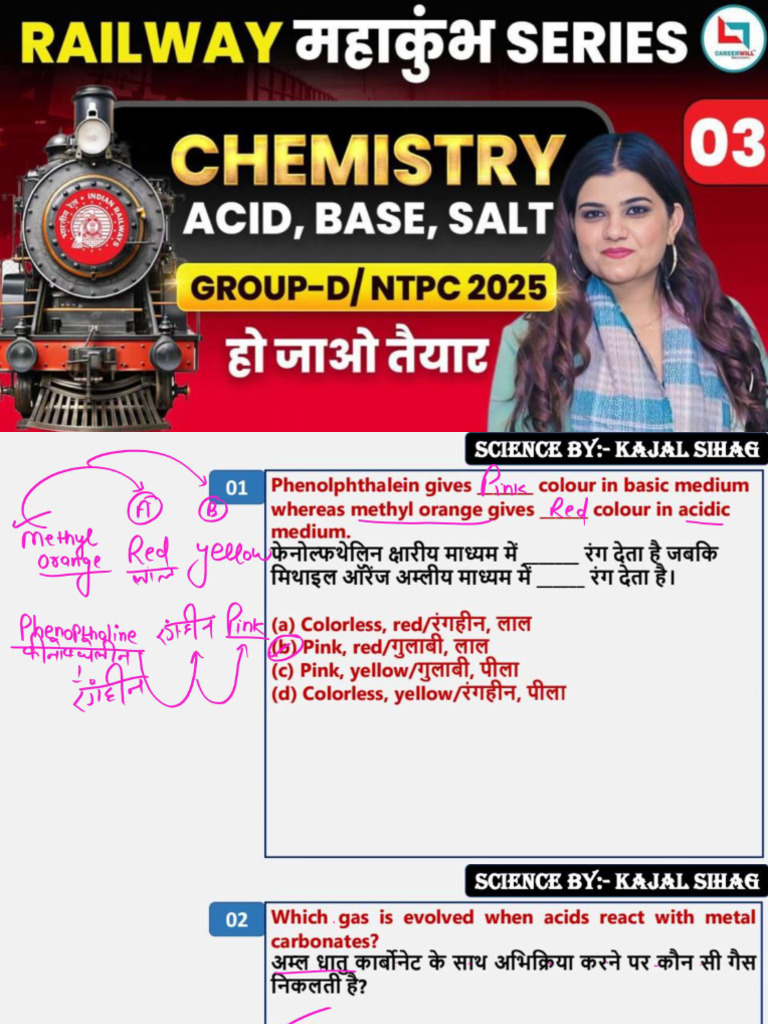 Class-04 _ Chemistry - Acid, Base, Salt by Kajal Ma'Am | PDF